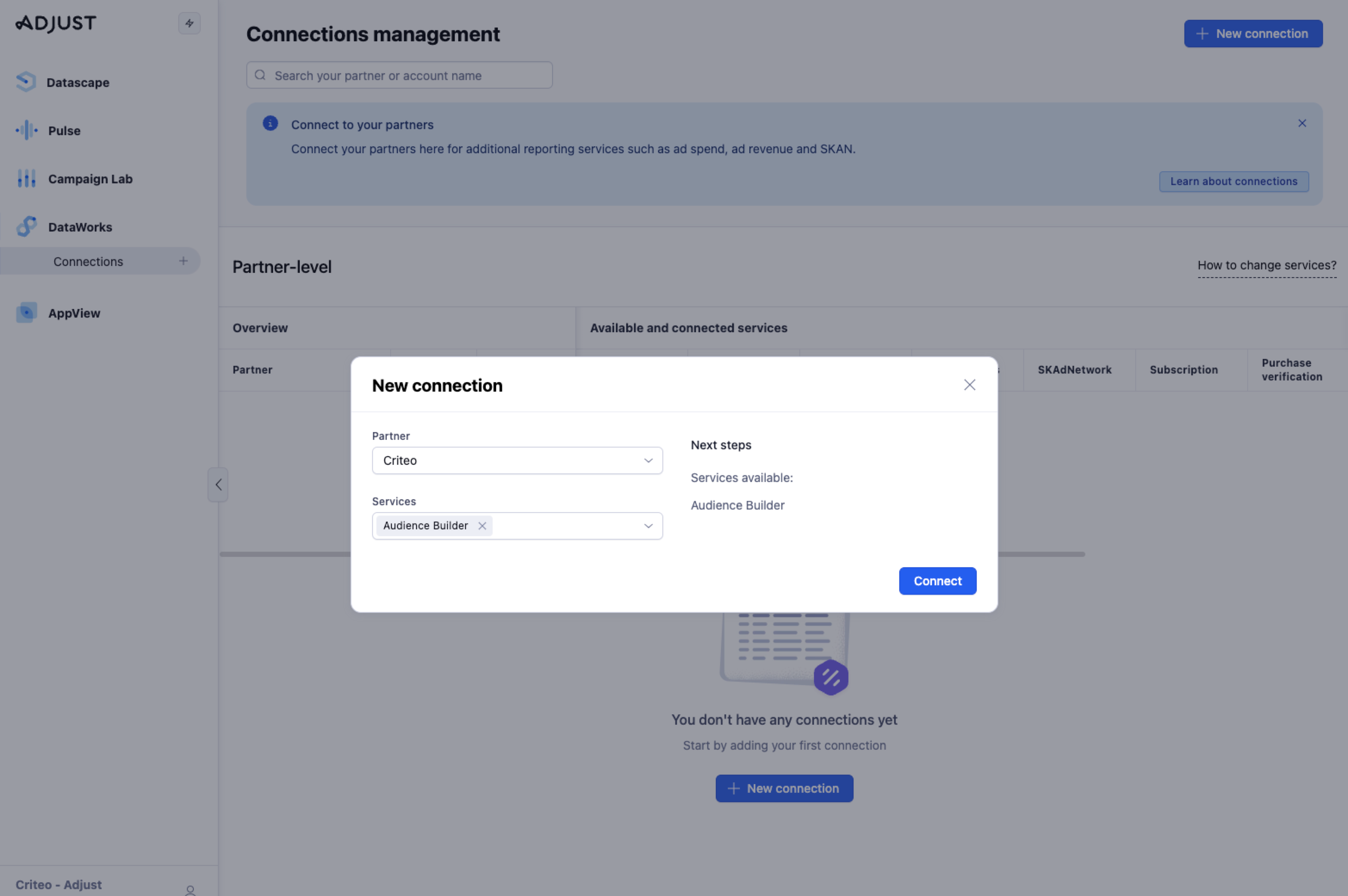 Adjust Dashboard Integration