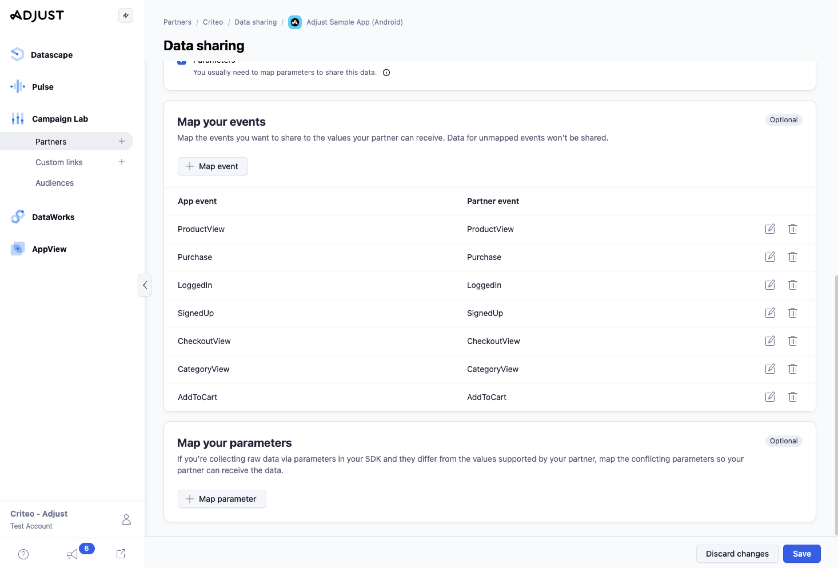 Adjust Dashboard Integration